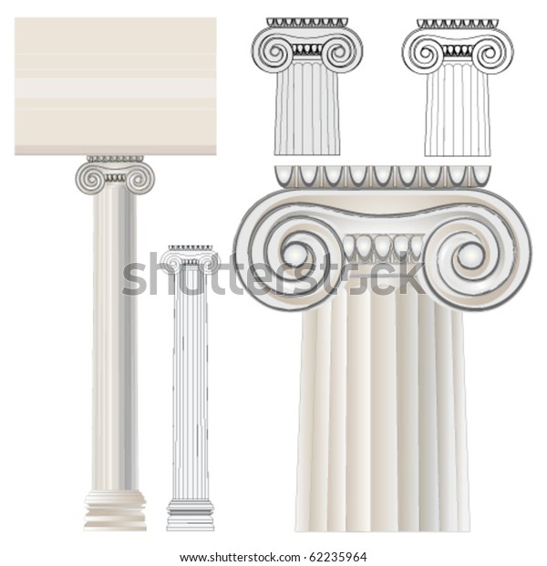 Greek Ionic Order Ancient Architecture Stock Vector (Royalty Free) 62235964