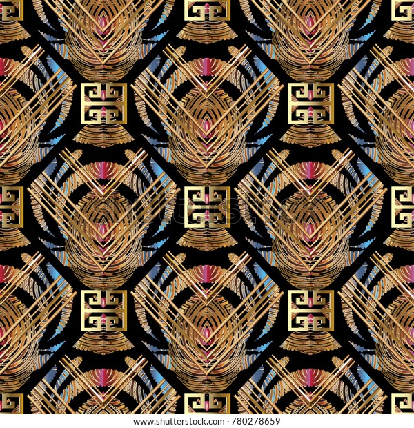 Greek Key Meander Vector Seamless Pattern Stock Vector (Royalty Free ...