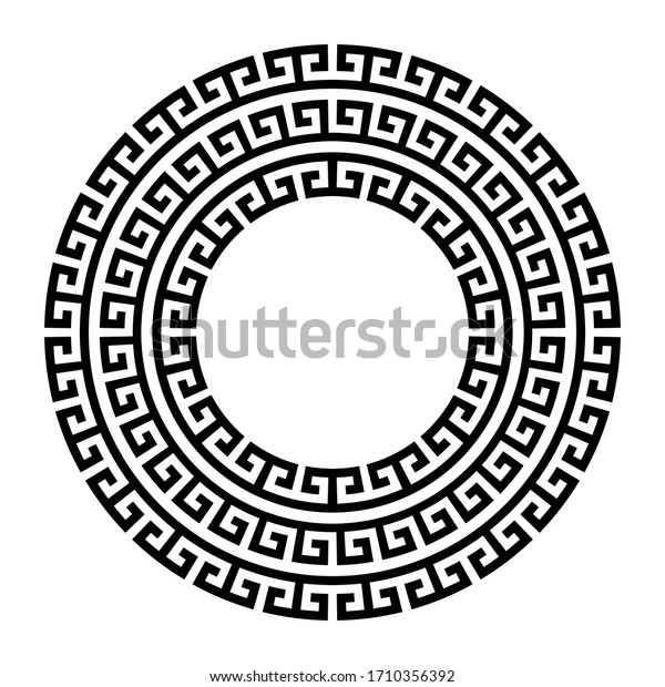 Greek Key Round Frame Greek Border Stock-vektor (royaltyfri) 1710356392 ...