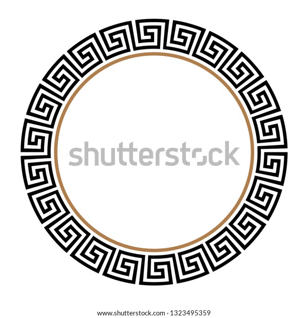 Greek Key Round Frame Typical Egyptian Stock Vector (Royalty Free ...