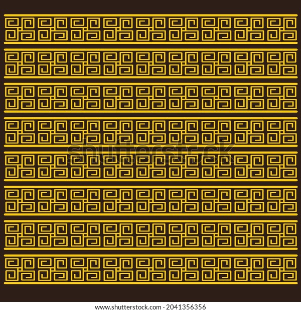 Greek Key Vector On Black Background Stock Vector (Royalty Free ...