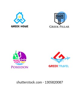 Greek Logo Design: vector de stock (libre de regalías) 1305820087 ...