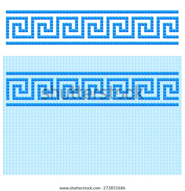 Greek Mosaic Pattern Consists Glossy Tiles Stock Vector (Royalty Free ...