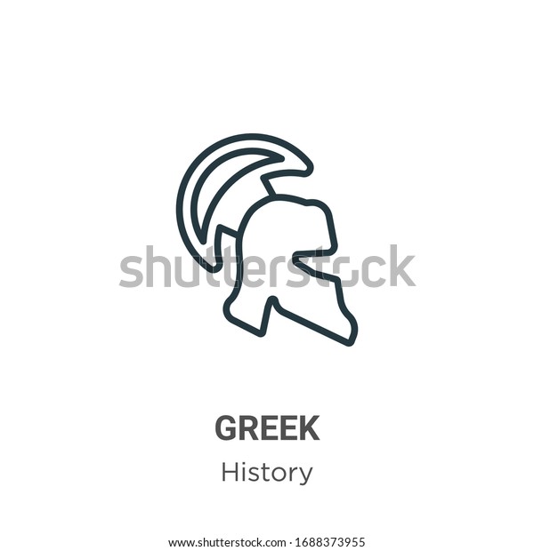 Greek Outline Vector Icon Thin Line Stock Vector (Royalty Free ...