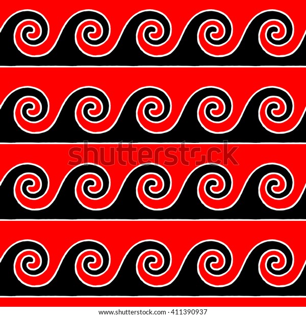 Greek Pattern Background Ornament Red Black Stock Vector (Royalty Free ...