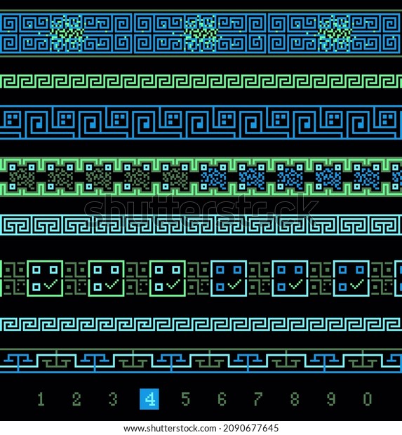 Greek Patterns Qr Code Signs Seamless: стоковая векторная графика (без ...