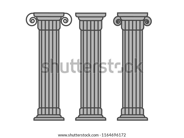 Greek Roman Pillar Outline Vector Pillar Stock Vector (Royalty Free ...