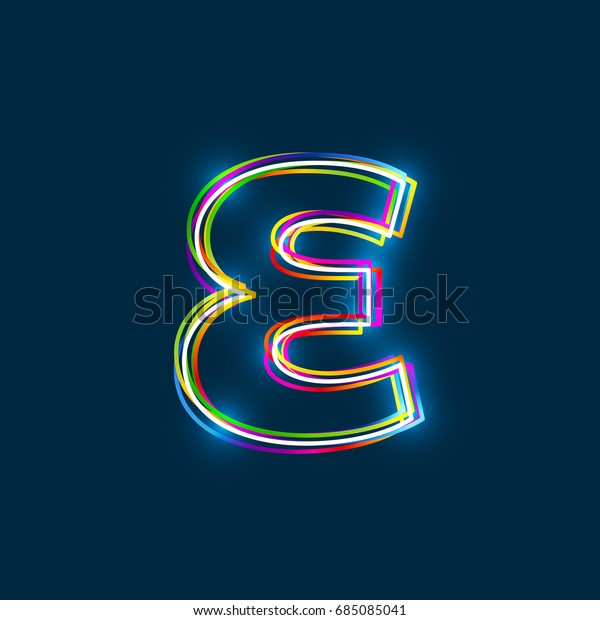 Greek Small Letter Epsilon Vector Multicolored Stock Vector (Royalty ...