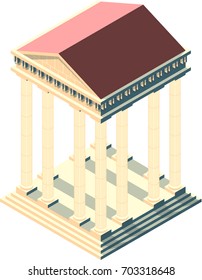 Greek Temple Isometric Vector Illustration Stock Vector (Royalty Free ...