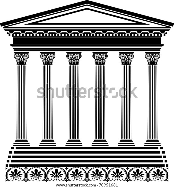 Greek Temple Stencil Stock Vector (Royalty Free) 70951681 | Shutterstock