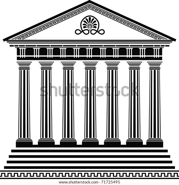 Greek Temple Stencil Second Variant Stock Vector (Royalty Free ...