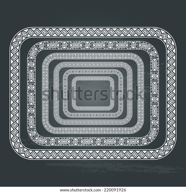 Greek Traditional Meander Border Set Illustration Stock Vector (Royalty ...