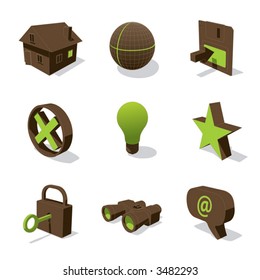 Green 3d Icon Set 01 Stock Vector (Royalty Free) 3482293 | Shutterstock