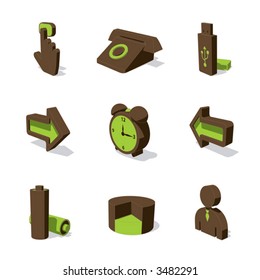 Green 3d Icon Set 03 Stock Vector (Royalty Free) 3482291 | Shutterstock