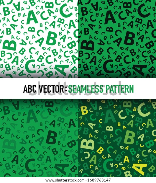 Green Abc Letter Background Seamless Set Stock Vector (Royalty Free ...
