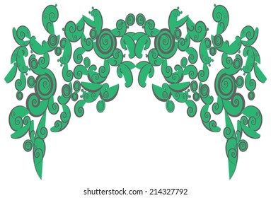 Green Abstract Curly Shapes Use Background Stock Vector (Royalty Free ...