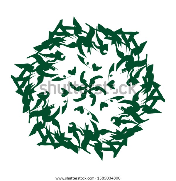 Green Abstract Line Art Frame Stock Vector (Royalty Free) 1585034800 ...