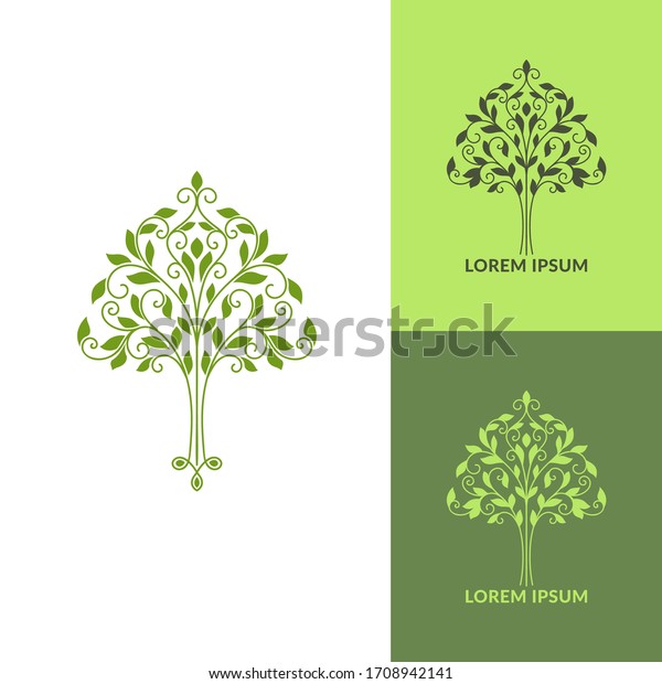 Green Abstract Tree Logo Modern Illustration Stock Vector (Royalty Free ...