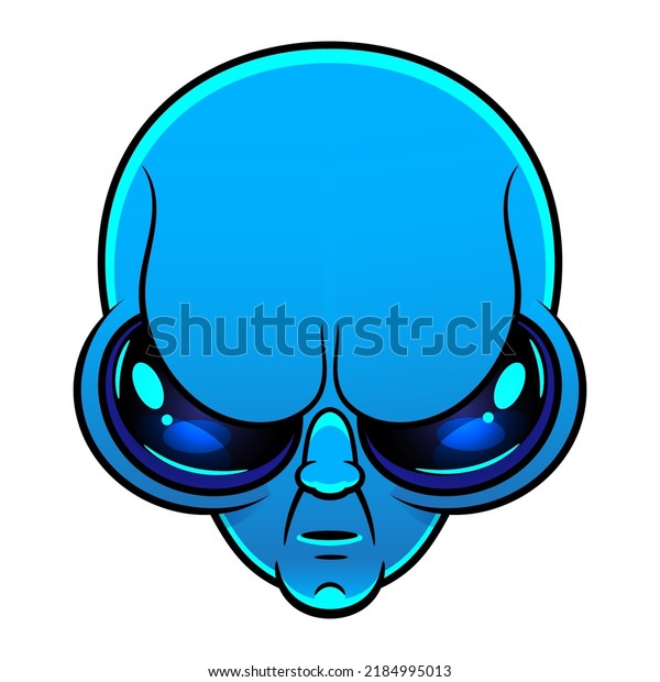 Green Alien Face Emoji Extraterrestrial Humanoid: เวกเตอร์สต็อก (ปลอด ...