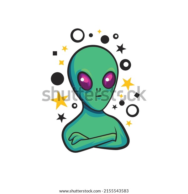 Green Alien Vector Art Design Vector Stock Vector (Royalty Free ...
