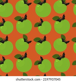 Green Apple Background Poisonous Apple Cute Stock Vector (Royalty Free ...