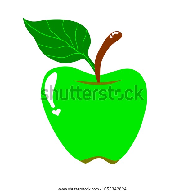 Green Apple Design Isolated White Background Stock Vector (Royalty Free ...