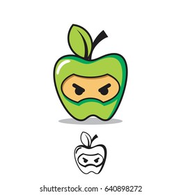 Green Apple Ninja Logo Stock Vector (Royalty Free) 640898272