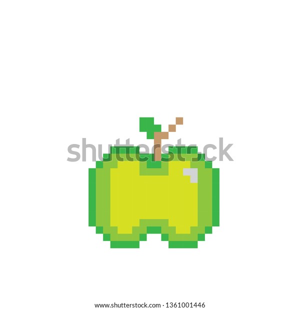 Green Apple Pixel Art Stock Vector (Royalty Free) 1361001446 | Shutterstock