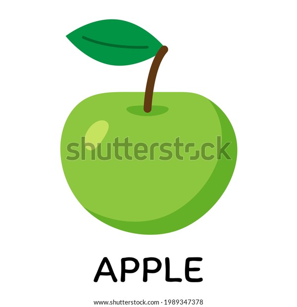 Green Apple Vector Illustration Cartoon Flat Stock Vector (Royalty Free ...
