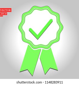 Green Approval Certificate Vector Illustration Isolated Stock Vector ...