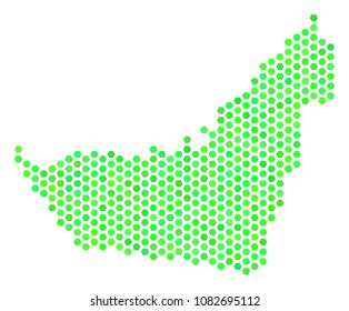 United Arab Emirates Map Green Dot Stock Vector (Royalty Free ...