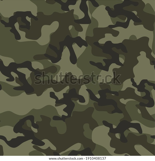Green Army Camouflage Vector Seamless Print Stock Vector (Royalty Free ...