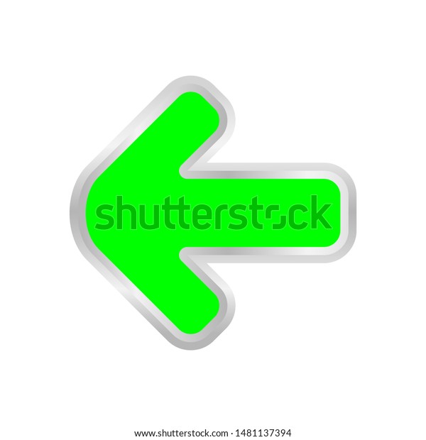 Green Arrow Pointing Left Isolated On Stock Vector (Royalty Free ...