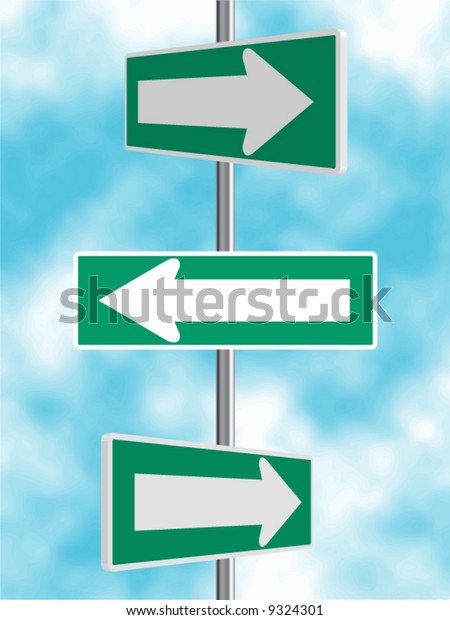 Green Arrow Road Signs Vector Background Stock Vector (Royalty Free ...