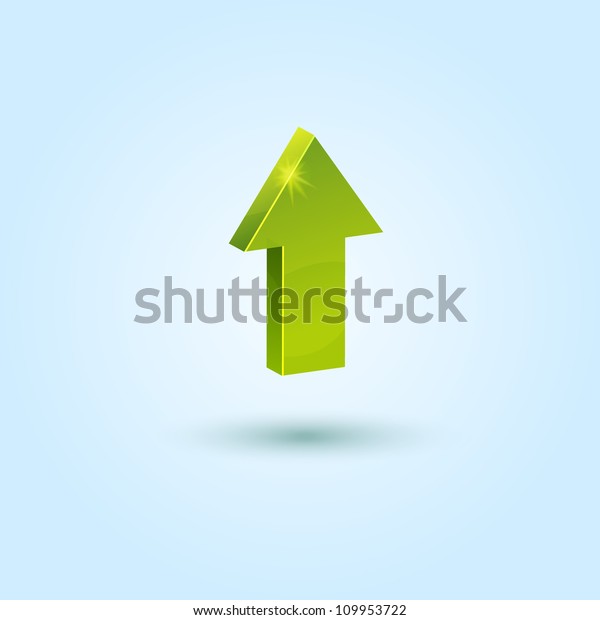 Green Arrow Symbol Isolated On Blue Stock Vector (Royalty Free ...
