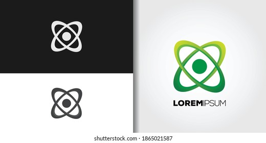 Green Atom Logo Set Idea Template Stock Vector (Royalty Free) 1865021587
