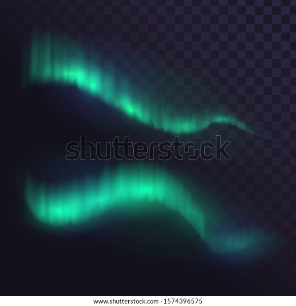 Green Aurora Borealis On Transparent Background Stock Vector (Royalty ...