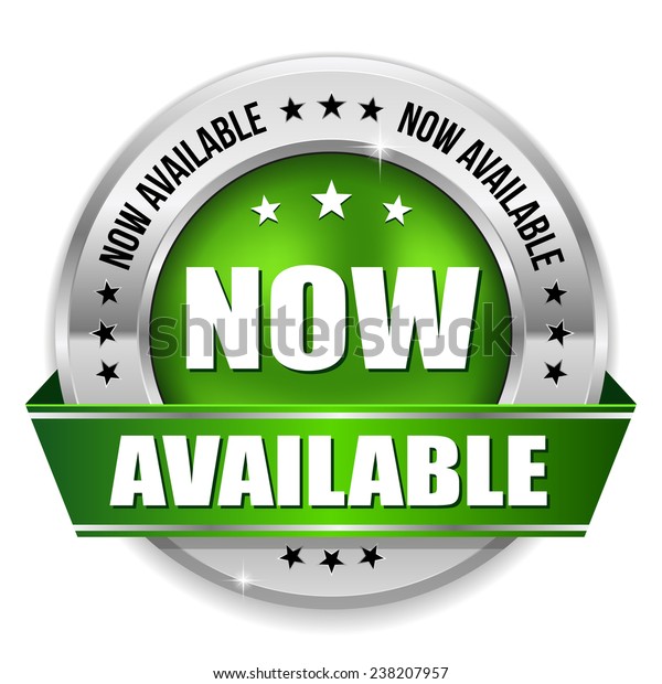 Green Available Now Badge Silver Border Stock Vector (Royalty Free ...