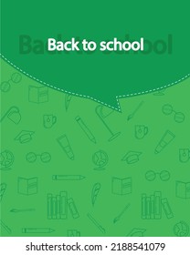 Green Back School Background Education Banner Stock Vector (Royalty ...