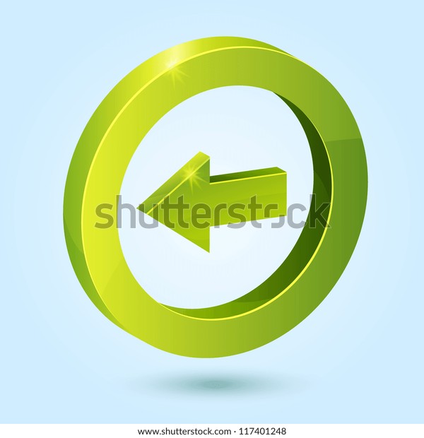 Green Back Symbol Isolated On Blue Stock Vector (Royalty Free ...