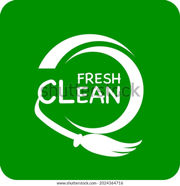 Green Background Fresh Clean Logo Icon Stock Vector (Royalty Free ...