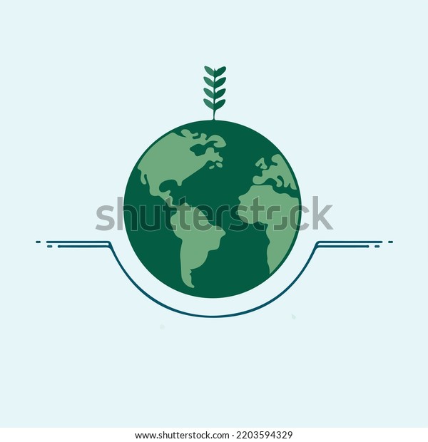 Green Background Global Icon Eps 10 Stock Vector (Royalty Free ...