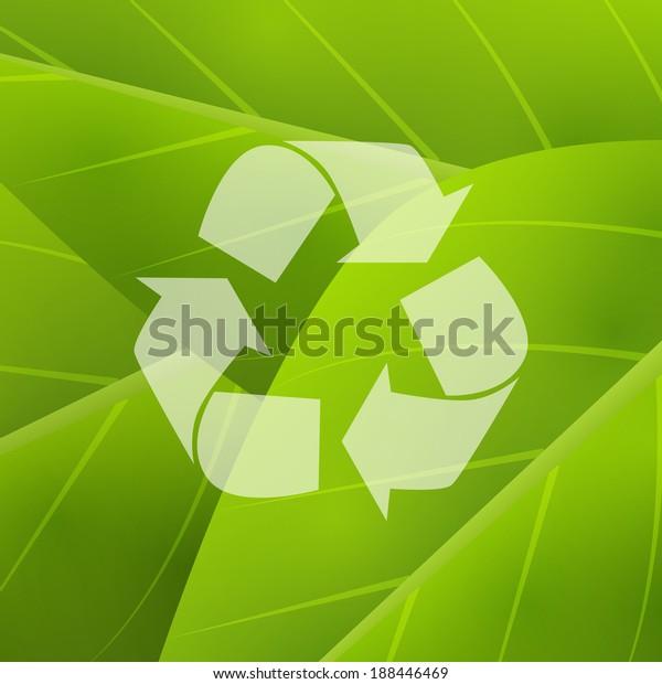 Green Background Recycling Symbol Stock Vector (Royalty Free) 188446469 ...
