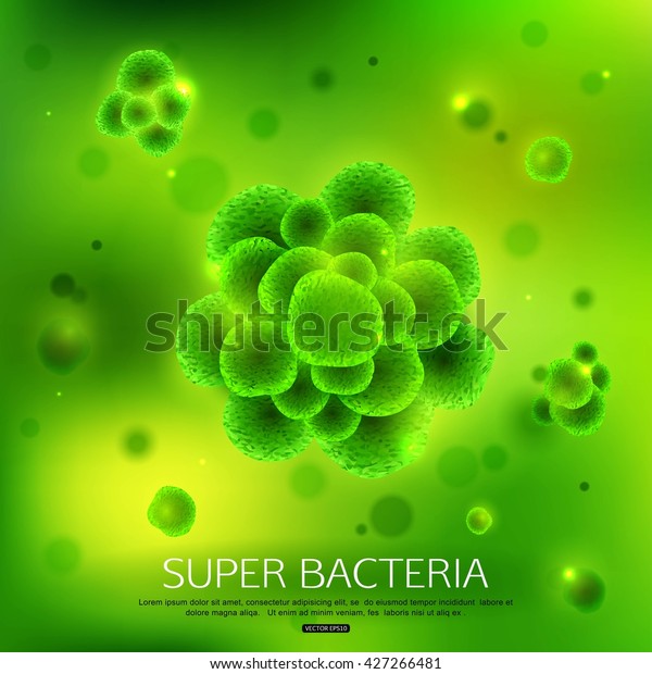 Green Bacteria Background Vector Illustration Stock Vector (Royalty ...