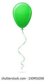 Green Balloon Vector Illustration Isolated On: vetor stock (livre de ...