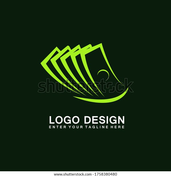 Green Banknote Logo Design Dark Green Stock Vector (Royalty Free ...