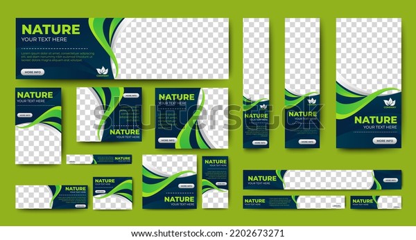 Green Banner Design Web Template Set Stock Vector (Royalty Free ...