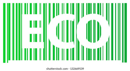 Green Bar Code Eco Writing Stock Vector (Royalty Free) 132669539 ...
