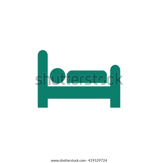 Green Bed Icon Man Sleeping Vector: vector de stock (libre de regalías ...