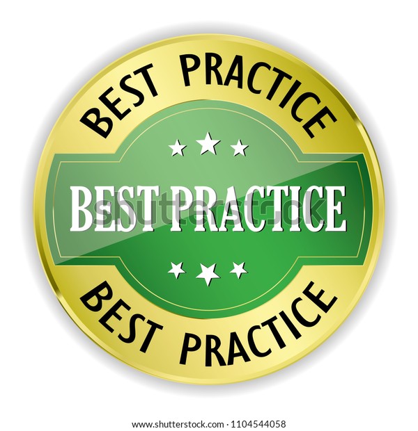 Green Best Practice Badge Gold Border 库存矢量图（免版税）1104544058